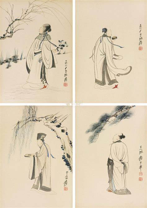 张大千张大千 高士图 册页 纸本张大千艺术作品大全 书法绘画作品字帖画谱欣赏三典轩书画网 在