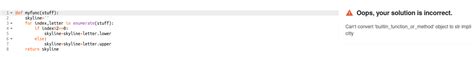 Had Issues With Code Exercise 19 Skyline The Course Is Still Not Grading My Code As A Pass