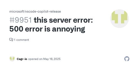 This Server Error 500 Error Is Annoying · Issue 9951 · Microsoft