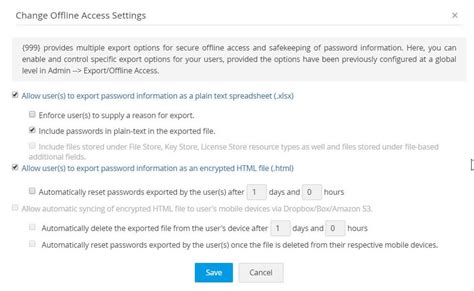 Exporting Passwords For Secure Offline Access
