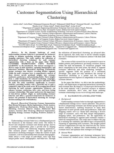 customer segmentation using hierarchical clustering 1 pdf cluster analysis market
