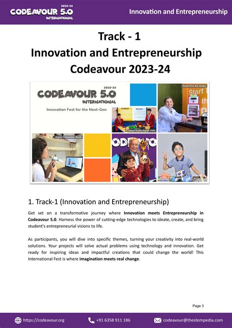 Codeavour 50 International Track 1 Innovation And Entrepreneurship