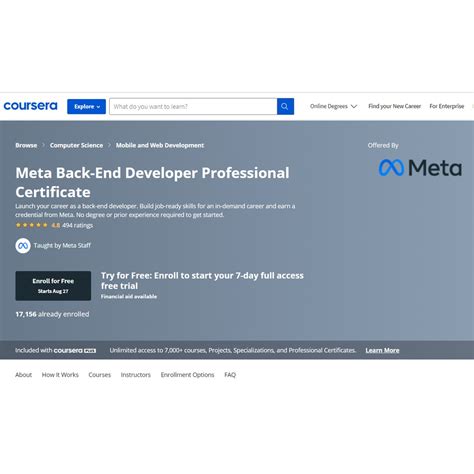 Jual Bundle Coursera Meta Back End Developer Professional Certificate