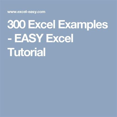 300 Excel Examples Excel Excel Tutorials Microsoft Excel
