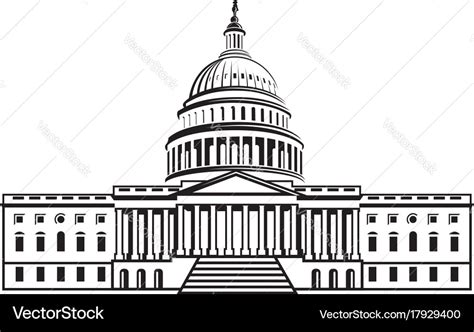 United States Capitol Building Icon Royalty Free Vector