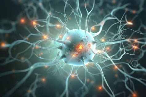 Neural Networks Electrical Impulses In The Human Brain Several Neurons Stock Illustration