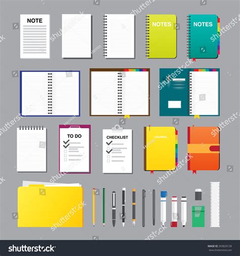 Vector Illustration Notes Flat Design Elements Stock Vector Royalty Free Shutterstock
