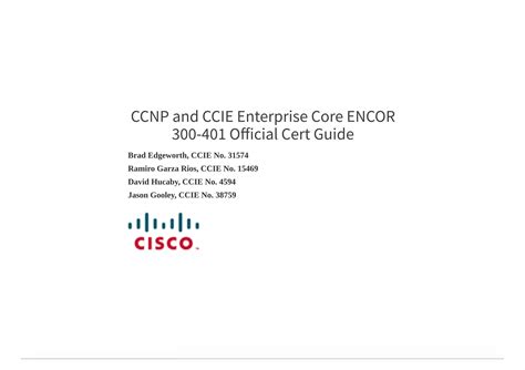 Cisco Press Ccnp And Ccie Enterprise Core Encor 350 401 Official Cert Guide Pdf