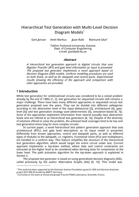 Pdf Hierarchical Test Generation With Multilevel Decision Diagram