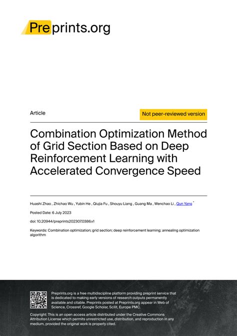 Pdf Combination Optimization Method Of Grid Section Based On Deep
