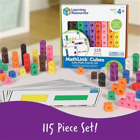 Learning Resources Ler4286 Mathlink Cubes Early Math Activity Set Maths Manipulative Teaching