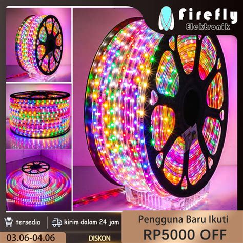 Jual Lampu Led Strip Rope Led V M M Rgb Ip Meteran Warna Socket Rgb Kota