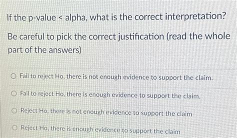 Solved If The P Value