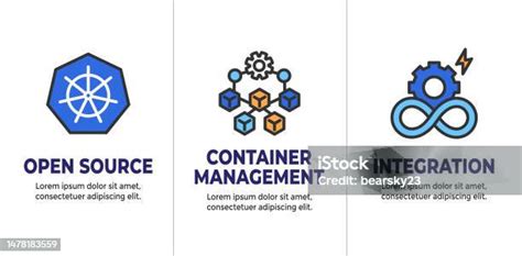 Kubernetes Development Environment Infographic Icon Set With Web Header Banner Stock
