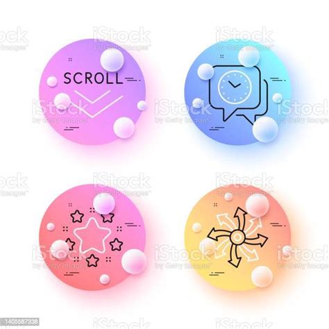 아래로 스크롤 별과 시계 최소 라인 아이콘 웹 응용 프로그램의 경우 인쇄 벡터 0명에 대한 스톡 벡터 아트 및 기타 이미지