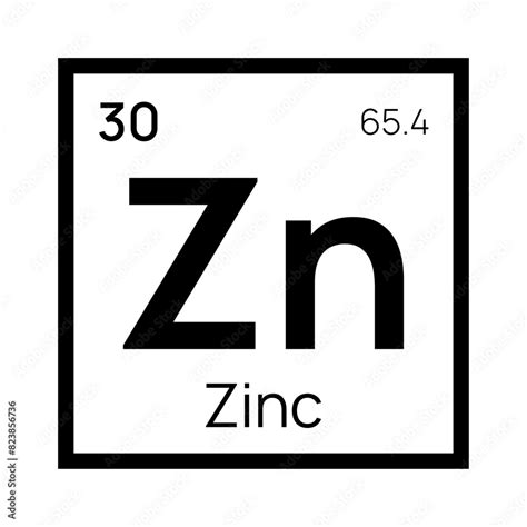 Zinc Chemical Element Of The Periodic Table Vector Isolated Symbol Zn Stock Vector Adobe Stock