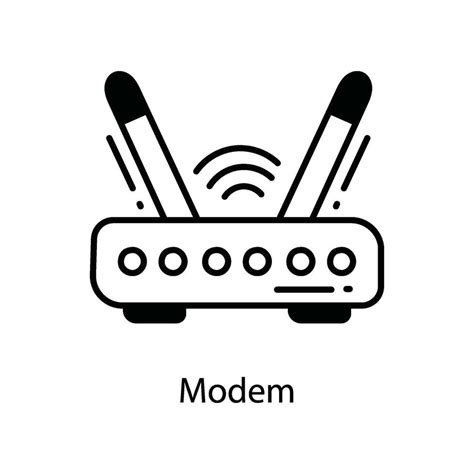Modem Doodle Icon Design Illustration Networking Symbol On White