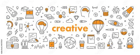 Vector Line Web Banner For Creative Stock Vector Adobe Stock
