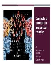 Concepts Of Perception And Critical Thinkingpptx Concepts Of