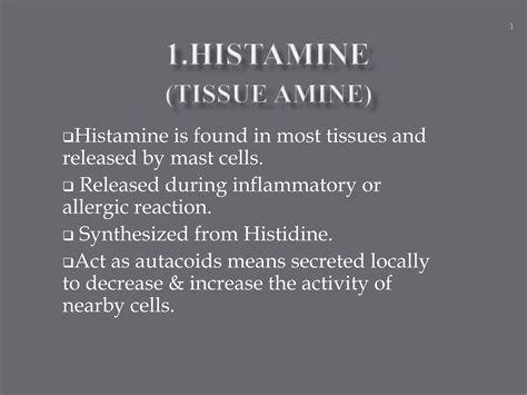 Histamine As A Cns Neurotransmitter Pptx