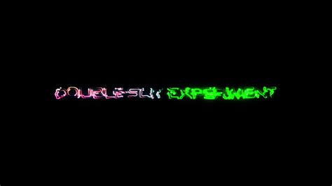 Double Split Experiment Colorful Neon Text On Black Background 35011464