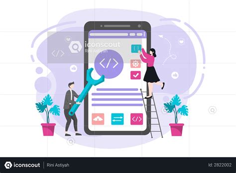 Best Premium Mobile Application Coding Illustration Download In Png