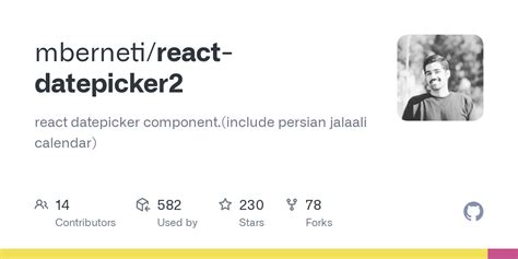 GitHub Mberneti React Datepicker2 React Datepicker Component