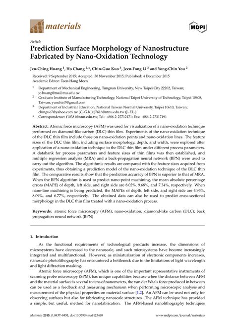 Pdf Prediction Surface Morphology Of Nanostructure Fabricated By Nano