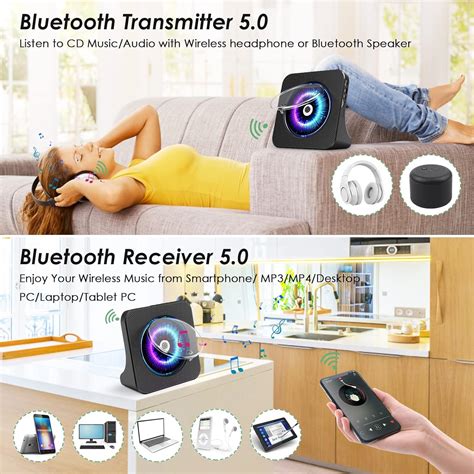 Free Shipping Gueray Portable Bluetooth Desktop Cd Player Hifi Speakers Fm Radio 4000mah