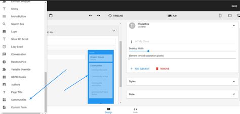 new communities element in layout and design tool rebelmouse