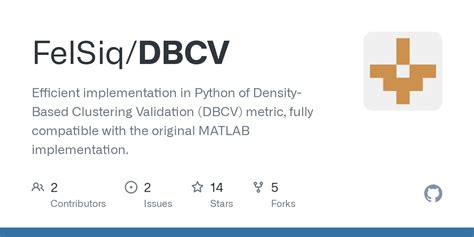 Github Felsiqdbcv Efficient Implementation In Python Of Density Based Clustering Validation