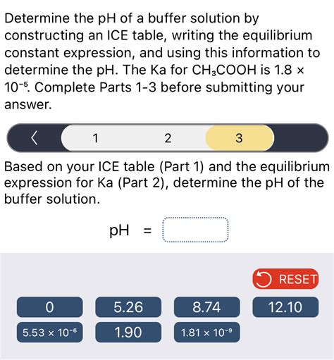 Solved Determine The Ph Of A Buffer Solution By Constructing An Ice