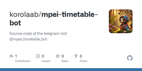 Github Korolaabmpei Timetable Bot Source Code Of The Telegram Bot