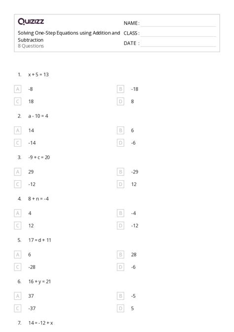 Free Solving Equations Using Addition And Subtraction Worksheet Free Solving Equations Using Addition And Subtraction Worksheet