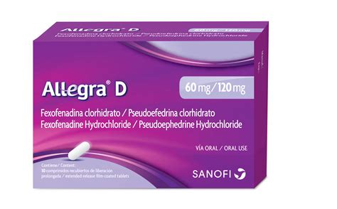 Allegra D 60mg120mg Tabletas Via Oral