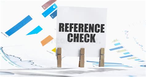 Charts And White Sticker With Text Reference Checks Stock Image Image