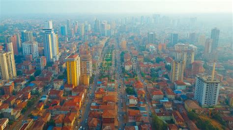 Aerial View Of A Rapidly Developing African City Urban Growth Skyline Transformation Modern