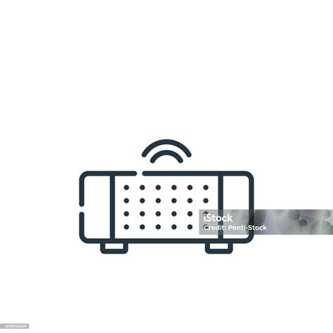 스피커 벡터 아이콘입니다 스피커 편집 가능한 스트로크 웹 및 모바일 앱 로고 인쇄 매체에 사용하기 위한 스피커 선형 기호입니다 얇은 선 그림 벡터 격리 된 윤곽선 도면입니다