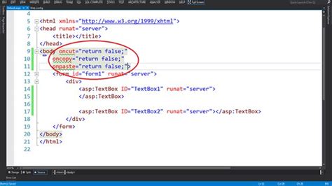 How To Disable Cut Copy And Paste In The Entire Asp Net Web Form