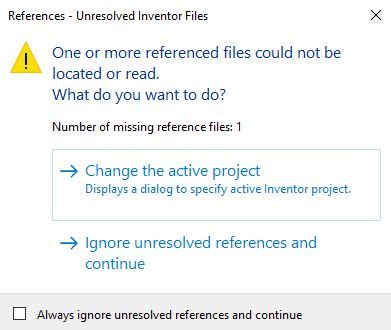 Solved Remove References Unresolved Inventor Files Autodesk
