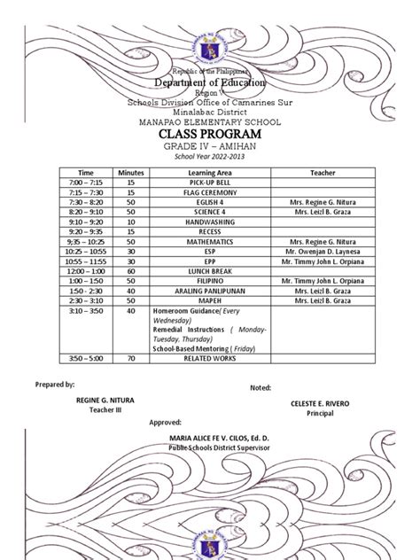 Class Program Amihan 22 23 Descargar Gratis Pdf Schools