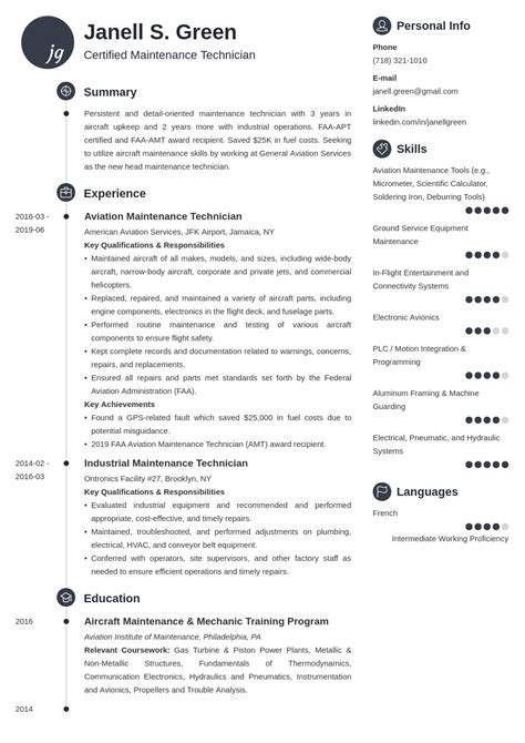 Maintenance Technician Resume Example Template Primo Resume Examples Job Resume Examples Resume