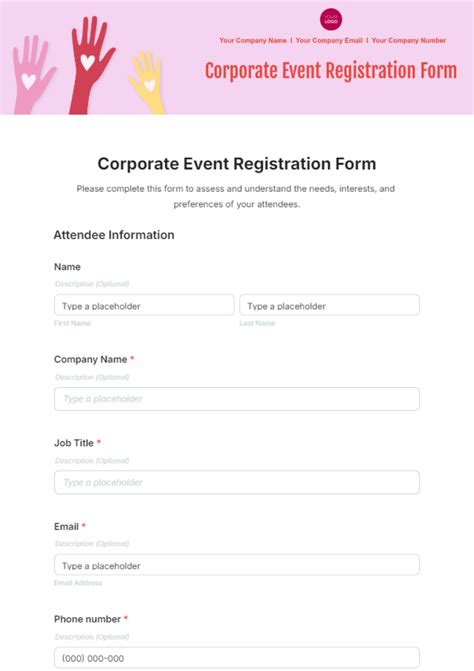 Free Event Form Templates To Edit Online
