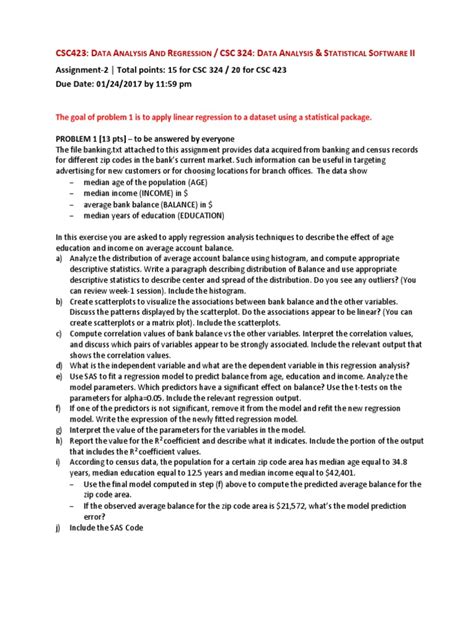 Assignment 2 Pdf Regression Analysis Correlation And Dependence