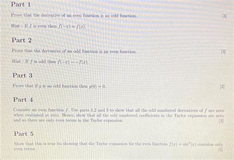 solved prove that the derivative of an even function is an