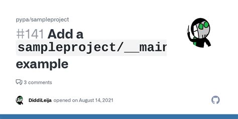 add a `sampleproject main py` example · issue 141 · pypa sampleproject · github