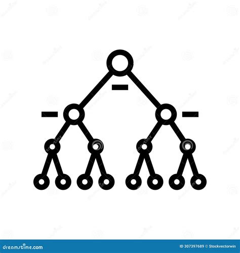 Decision Tree Algorithm Line Icon Vector Illustration Stock Vector