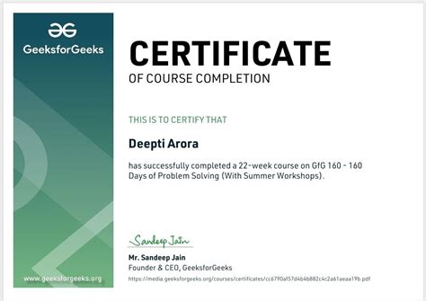 😀 Im Excited To Share That Ive Completed Geeksforgeeks Rigorous 22