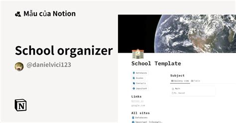 School Organizer Mẫu Do Danielvici123 Tạo Thị Trường Notion