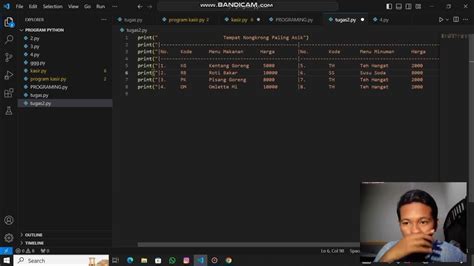 Program Python Membuat Project Kasir Cafe Sederhana Semester 2 Youtube